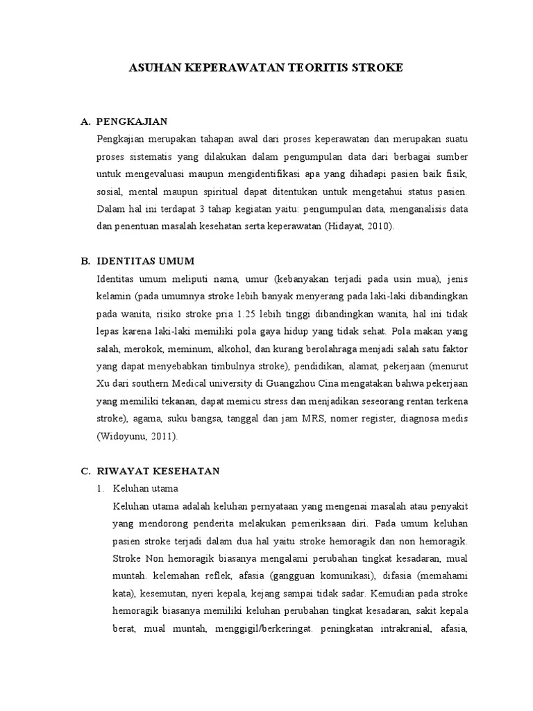 Askep Teoritis Stroke | PDF