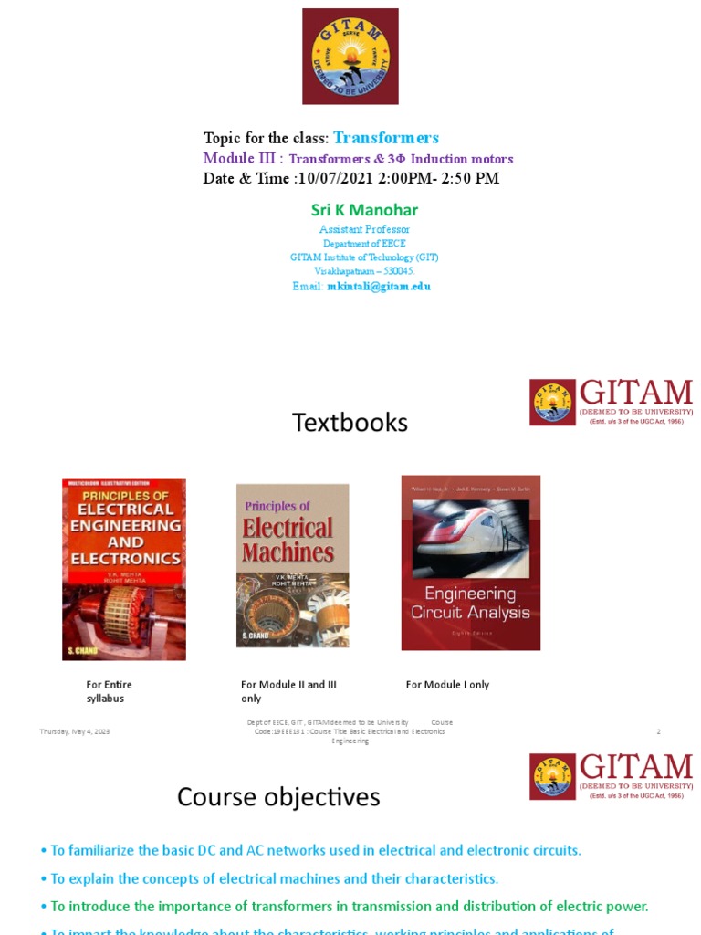 BEEE Module 3 Transformers | PDF