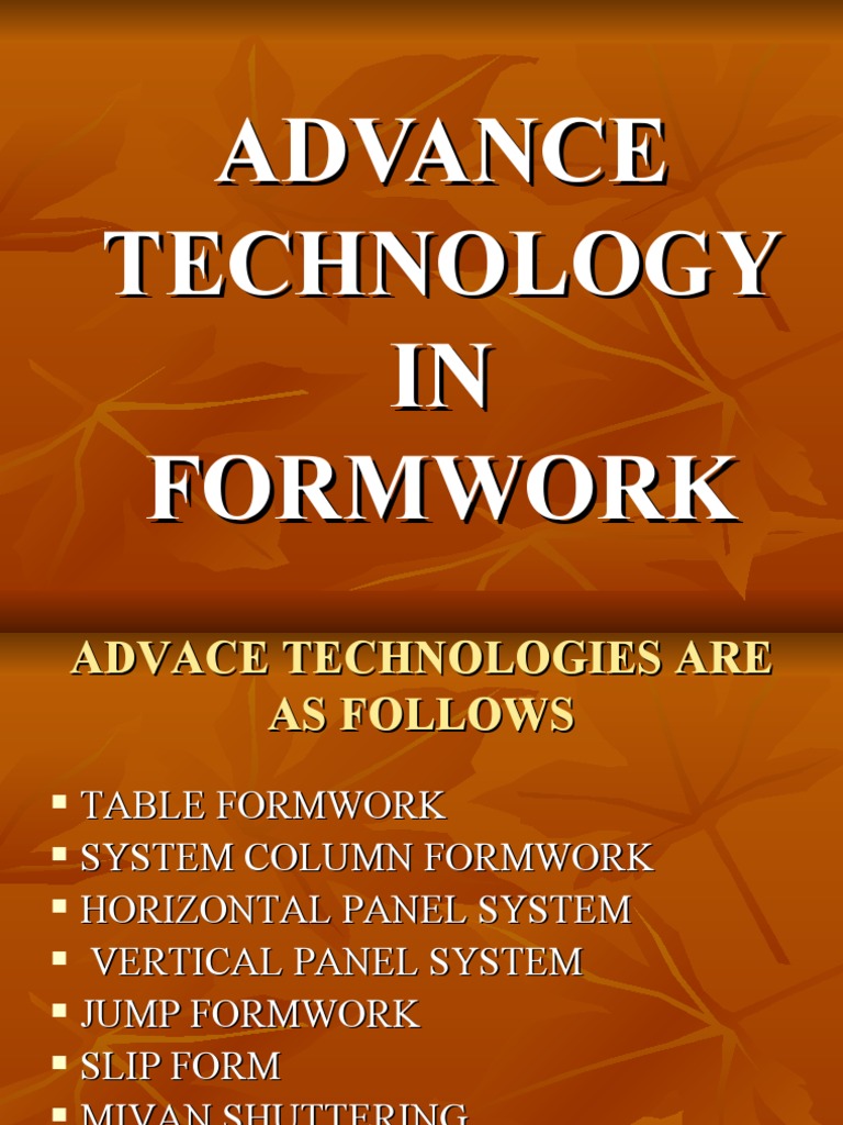 Advance Technology in Formwork | PDF