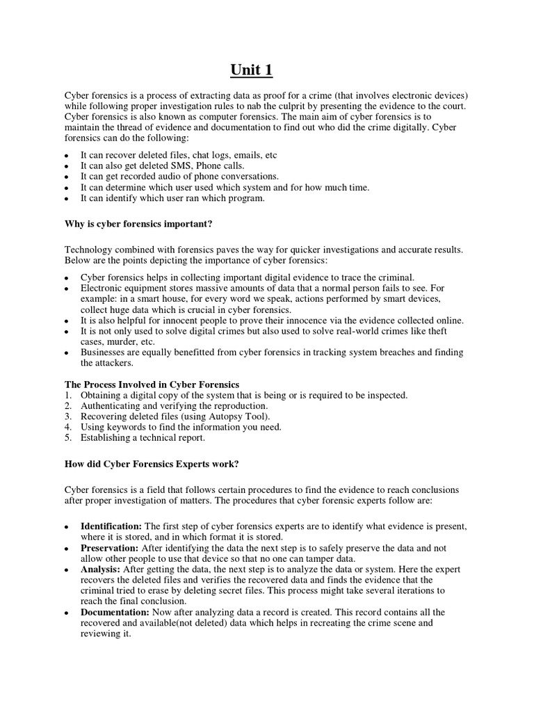 Cyber Forensics Notes | PDF