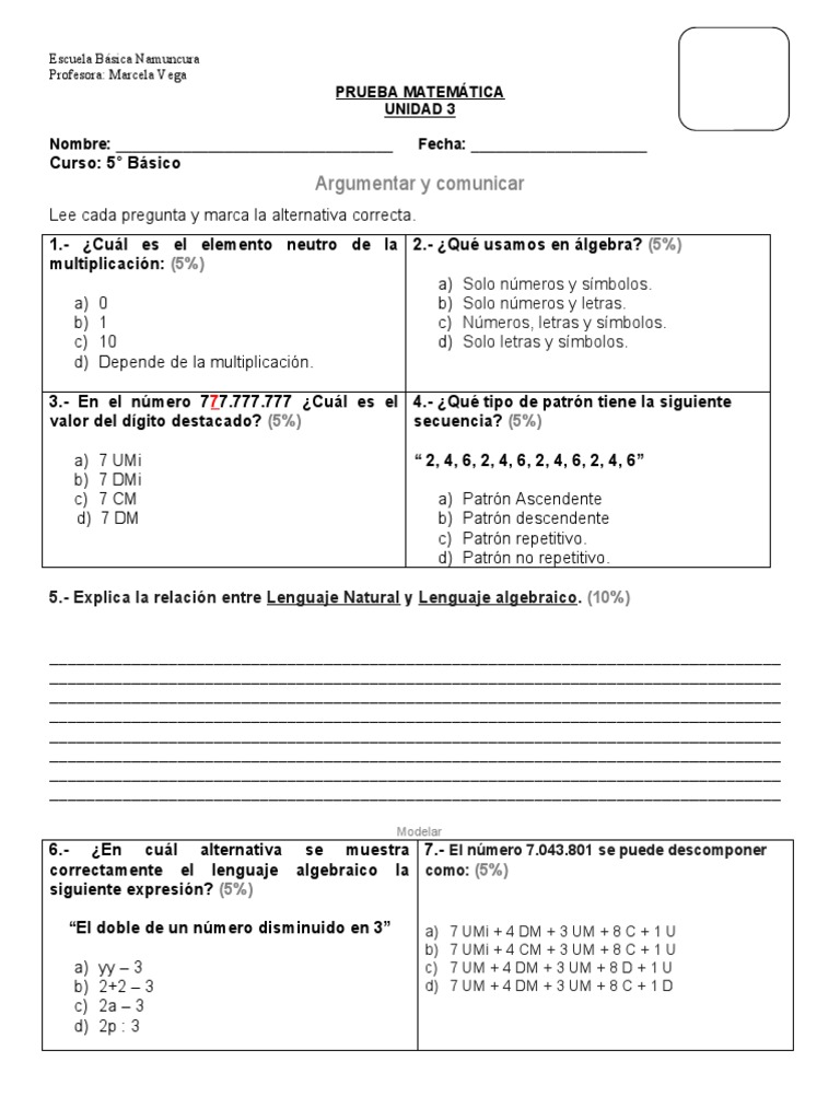 Ev. Mate 5° U.3 | PDF