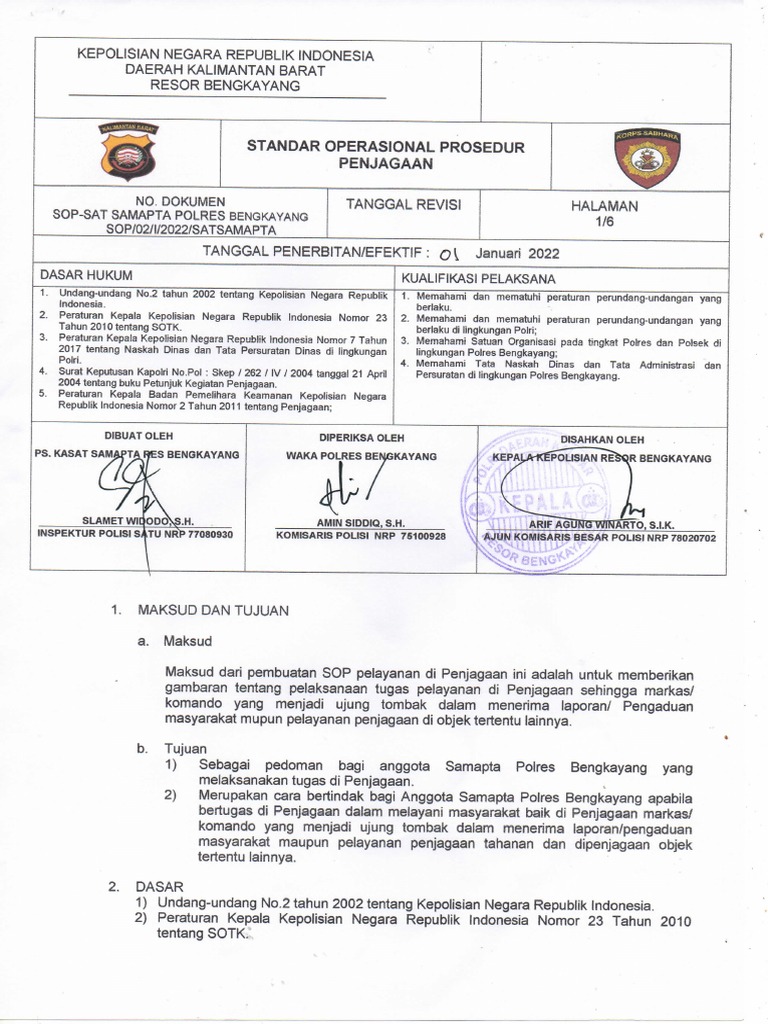 Sop Penjagaan-1 PDF | PDF