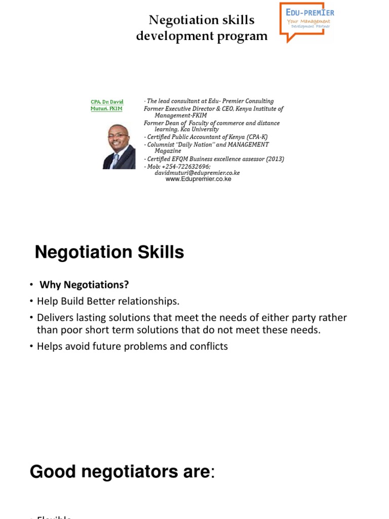 Negotiation Skills Development Guide | PDF