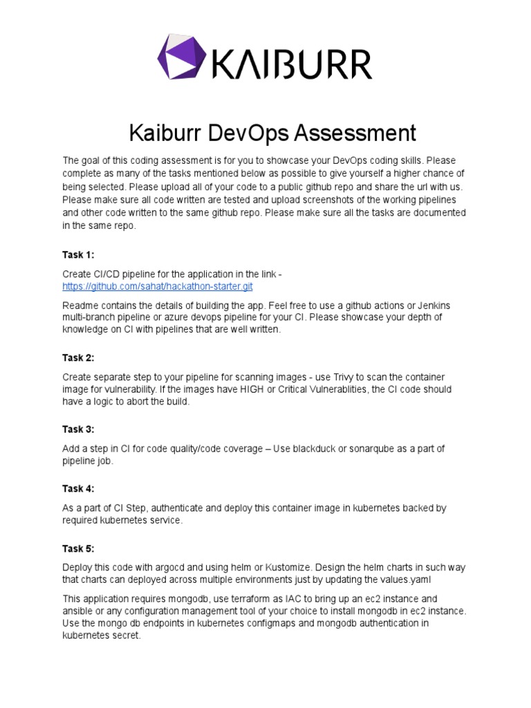 Kaiburr DevOps Assessment PDF | PDF