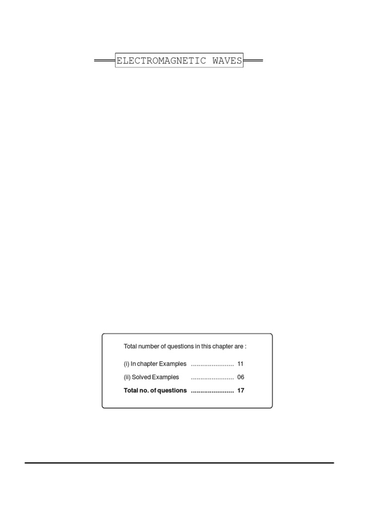 9 - Electromagnetic Wave - Theory & Solved Exam. | PDF