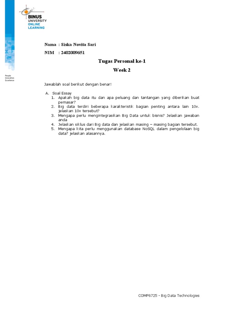 TP1 - Siska Novita Sari - 2402009651 - Big Data Technologies | PDF
