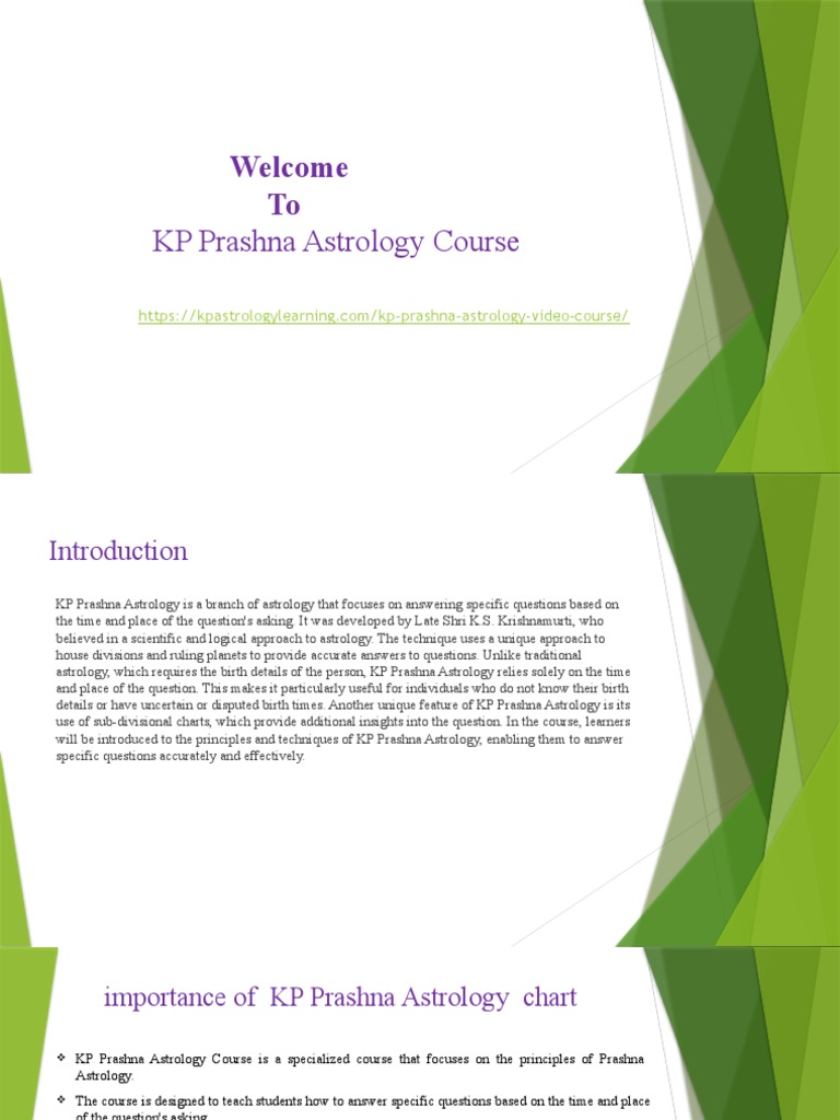 KP Prashna Astrology Course Overview | PDF | Horoscope | Astrology