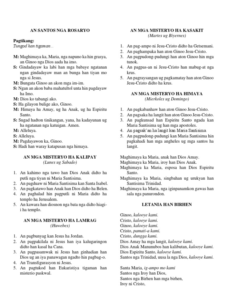 An Santos Nga Rosaryo | PDF