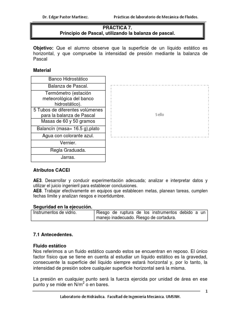 2023 Practica7 Principio de Pascal - Mayo | PDF