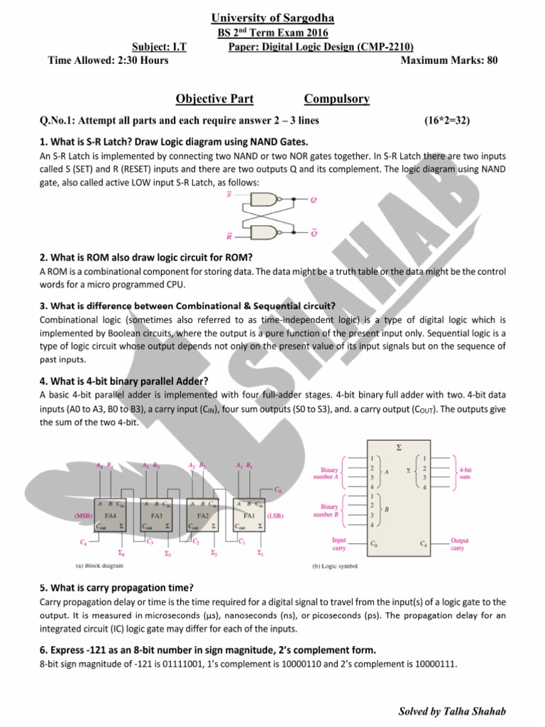 Solution Paper of DLD BSIT 2016 | PDF