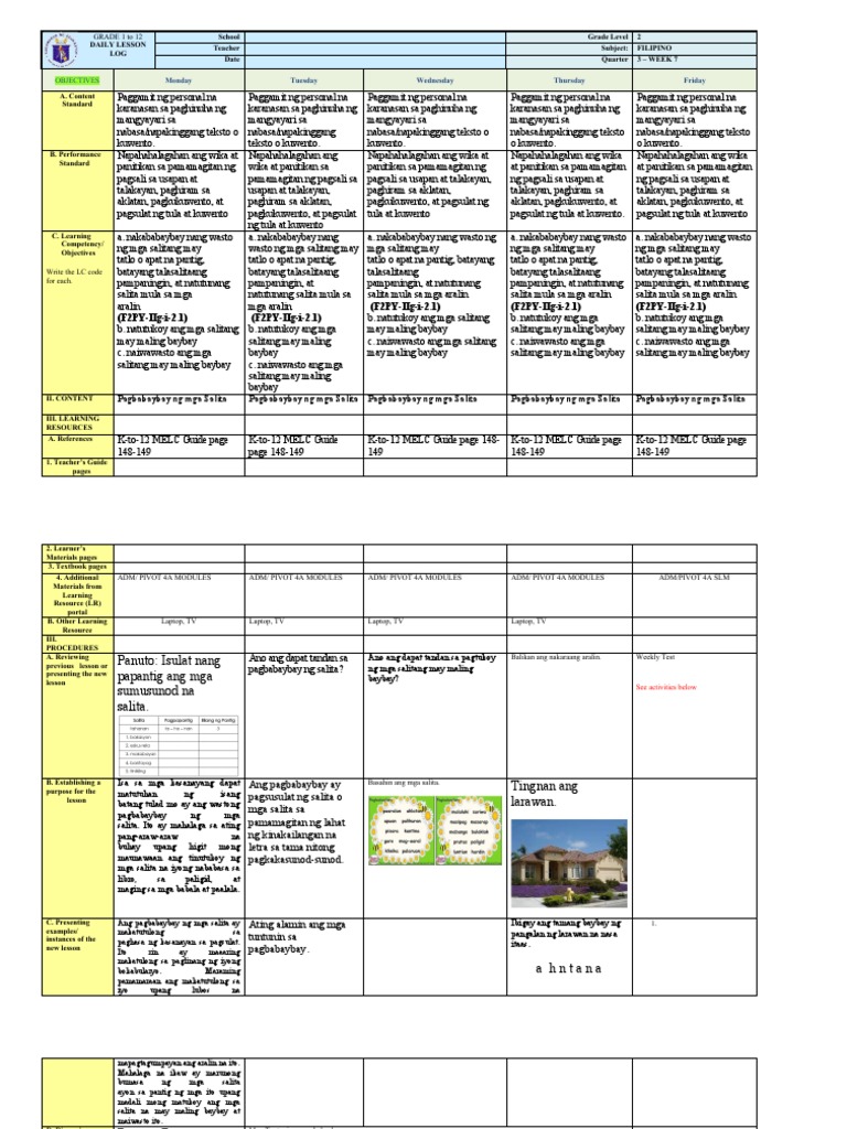 WEEK7 DLL FILIPINO | PDF