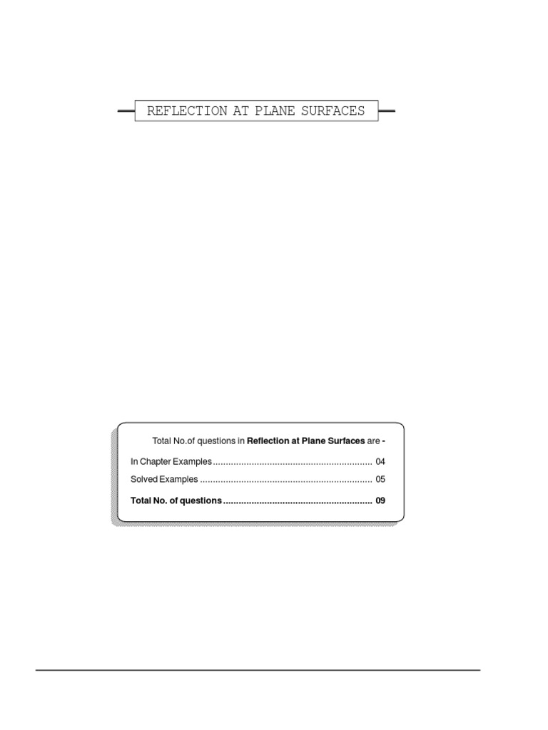 1 - Reflection From Plane Surfaces Theory Module-5-1 | PDF | Reflection ...