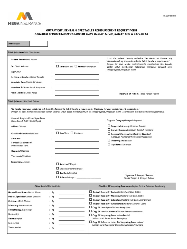 Form Klaim DT GL Op PDF | PDF