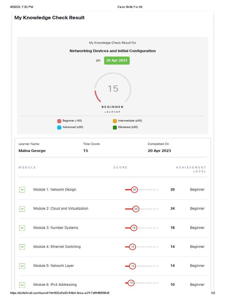 Cisco Skills For All 3 PDF | PDF