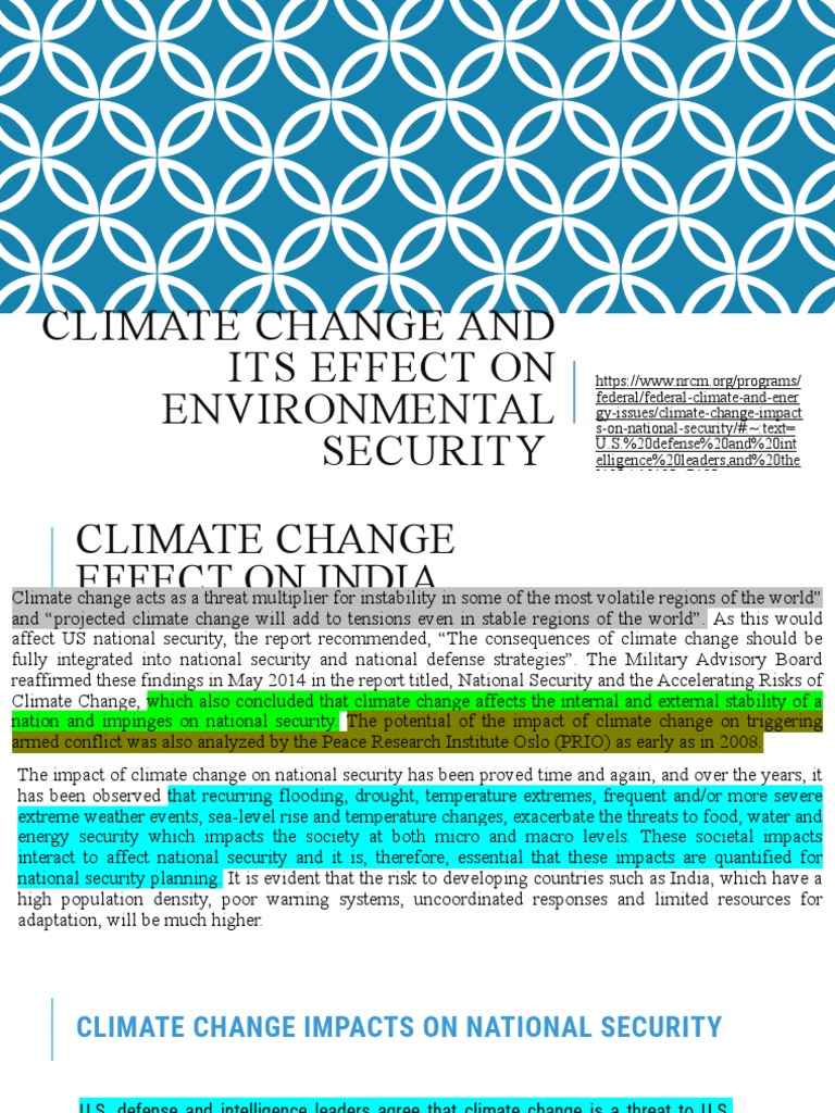 Climate Change and Its Effect On Environmental Security | PDF