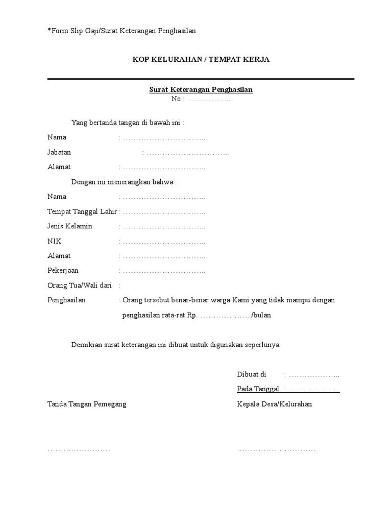 Form Slip Gaji | PDF