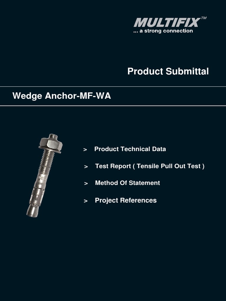 Multifix MF-WA Wedge Anchor Submittal | PDF