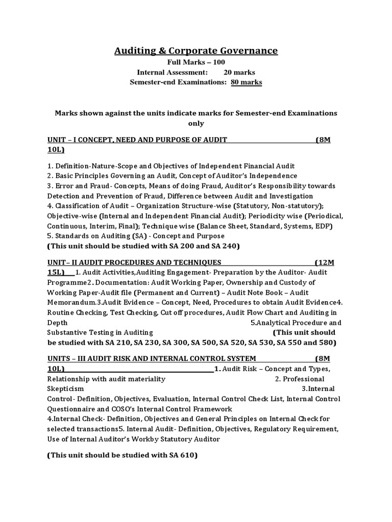 Auditing and Corporate Governance Guide | PDF