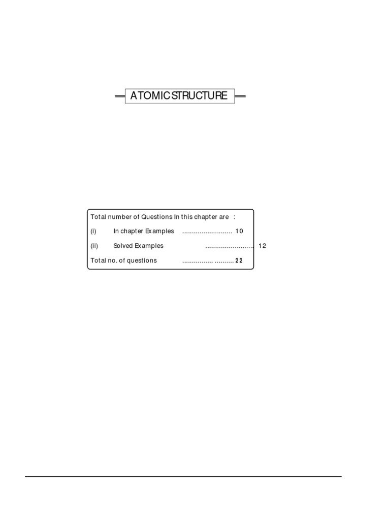 Atomic-structure-Theory & Solved Examples Module-6 | PDF | Atoms ...