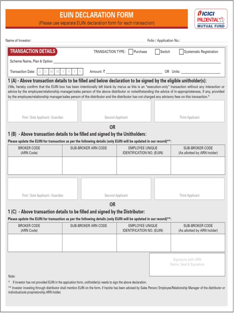 Euin Declaration Form | PDF