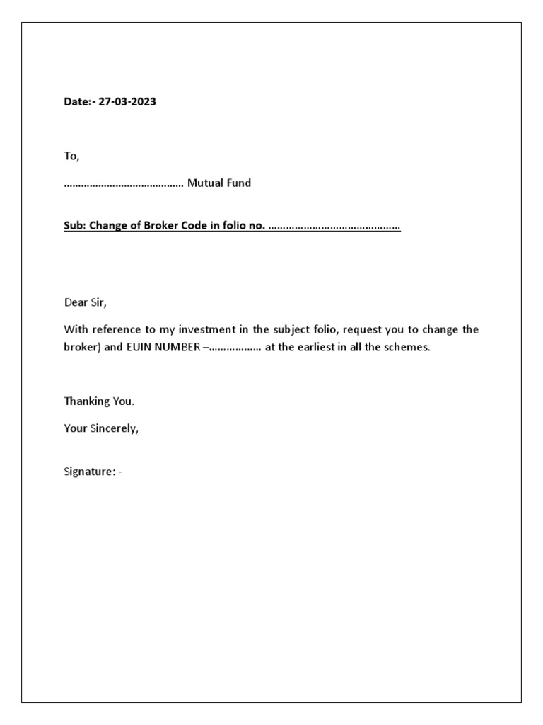 Broker Code Change Format - MFs.doc | PDF