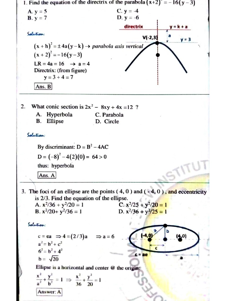 Analytic Geometry 2 (Answer Key) PDF | PDF