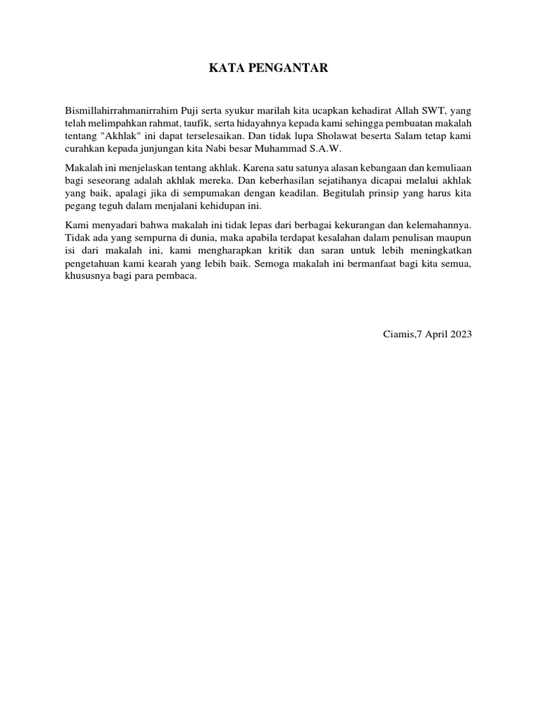 KATA PENGANTAR AIK.pdf | PDF