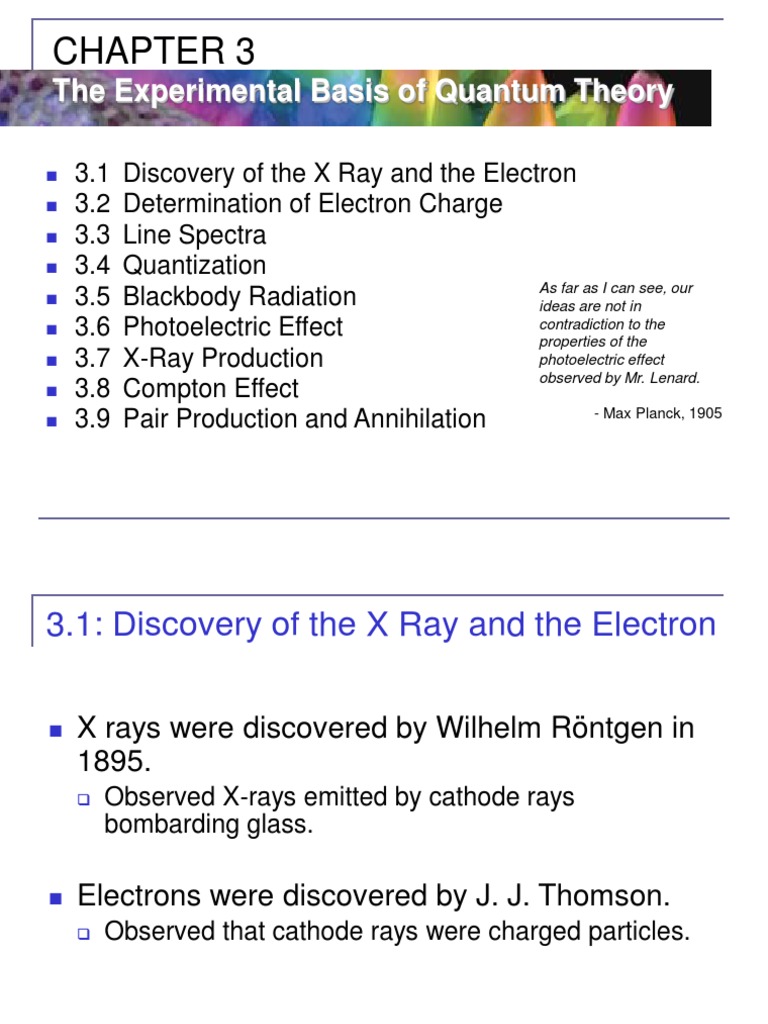 Quantum Theory Basis Experiments | PDF | Photoelectric Effect | Electron