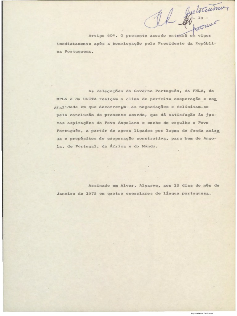 Acordo de Alvor PDF | PDF