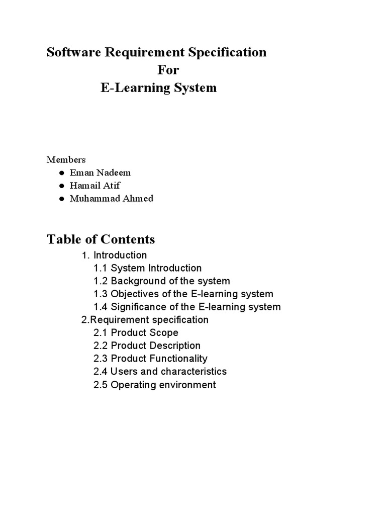 Software Requirement Specification | PDF
