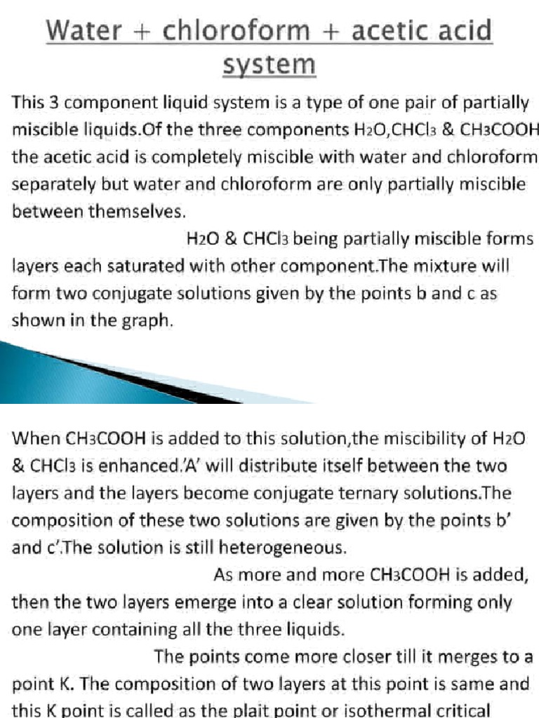 Acetic Acid+chloroform and Water System PDF | PDF