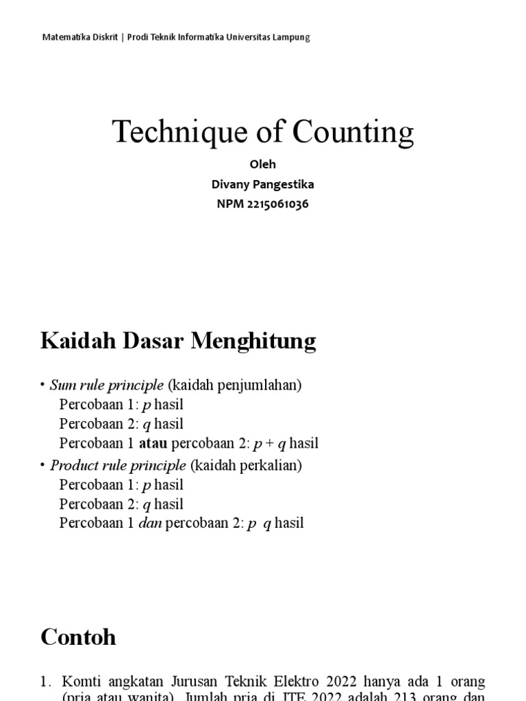 Technique of Counting Matdis | PDF