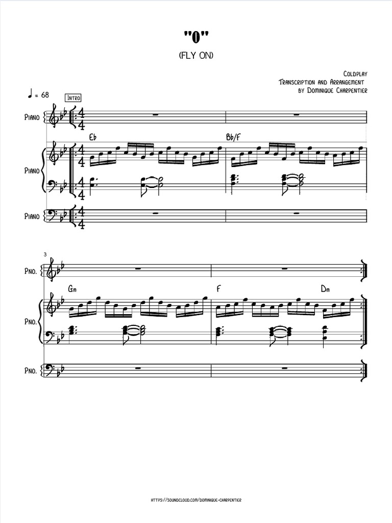 O Fly On Coldplay Sheet Pianopdf PDF | PDF