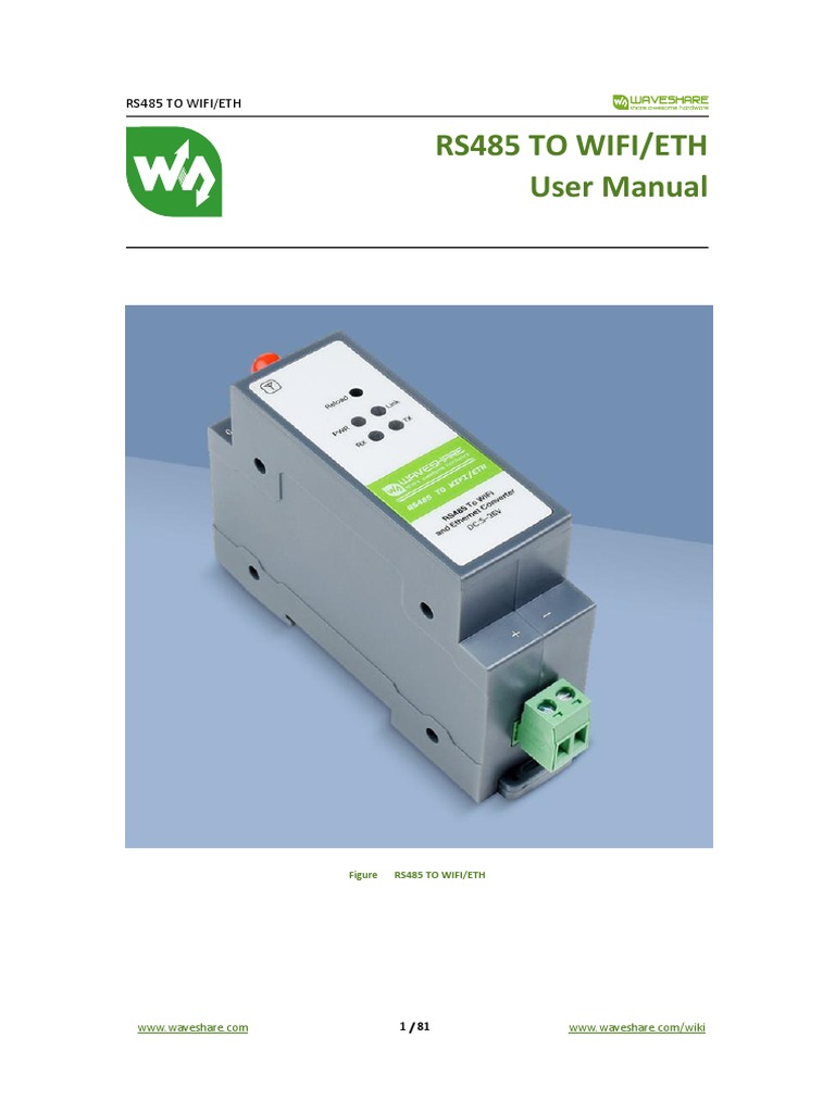 RS485 TO WIFI ETH User Manual EN PDF | PDF