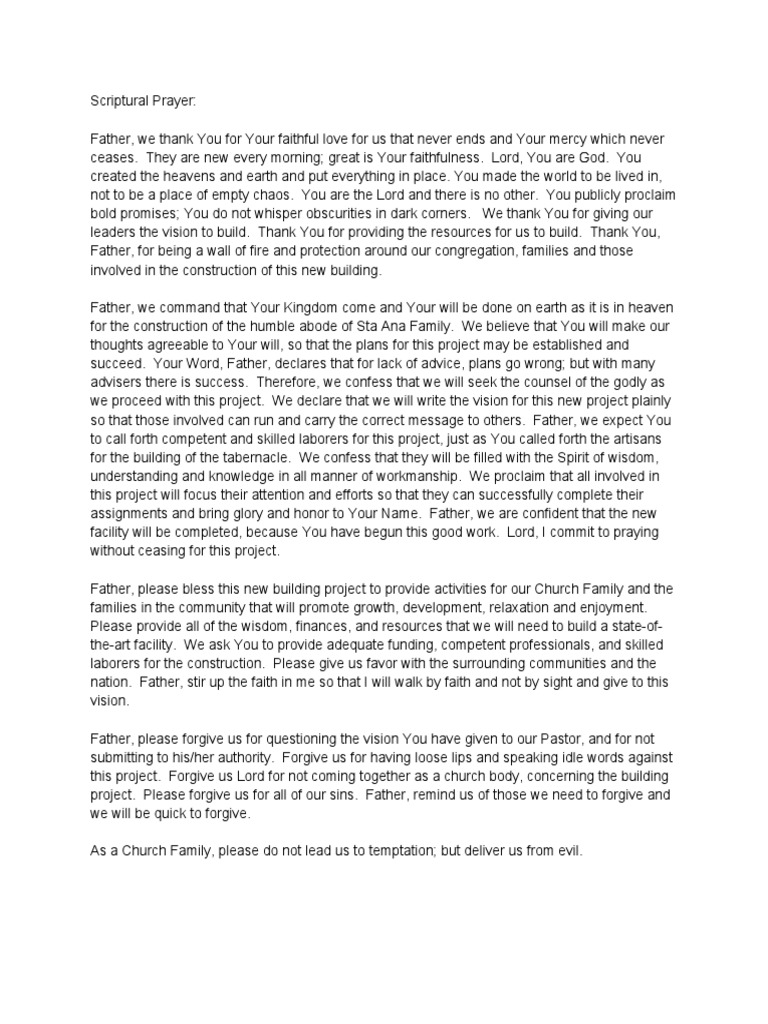 groundbreaking prayer.docx | PDF | Glory (Religion) | Heaven