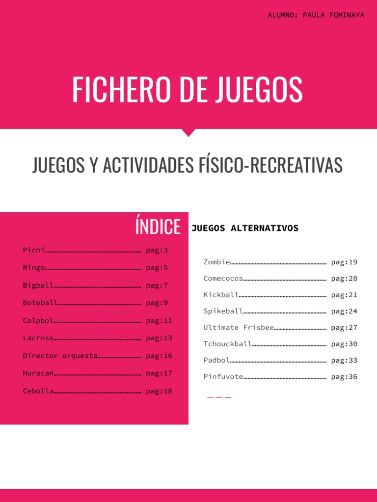 Fichero de Juegos PDF | PDF | Pelota | Lanzador