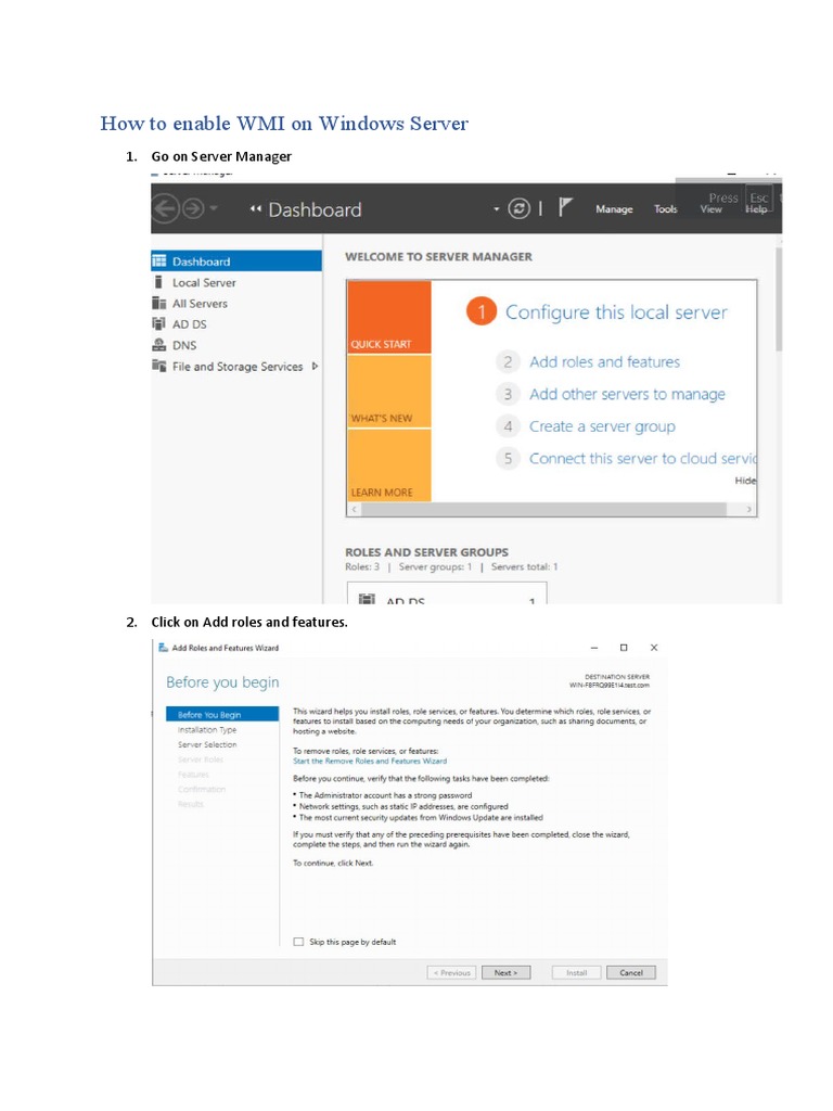 Enable WMI and Add Windows Server to Monitoring | PDF | Microsoft Windows | Password