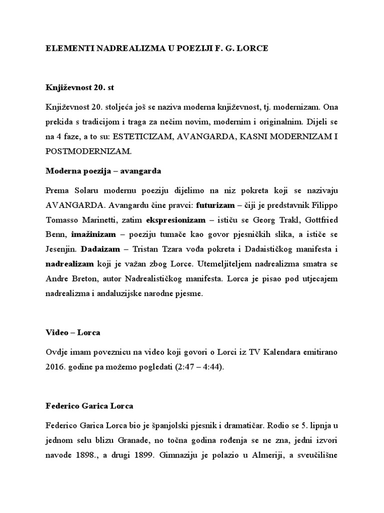 Tekst - Lorca.docx | PDF