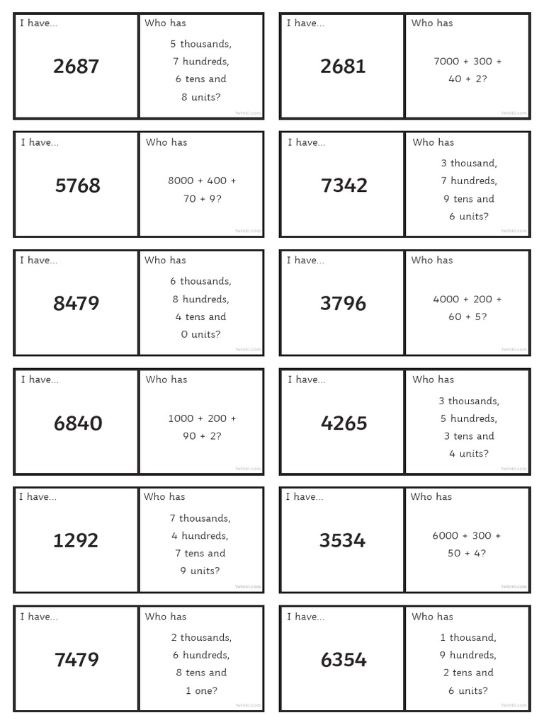 Place Value Loop Cards PDF | PDF