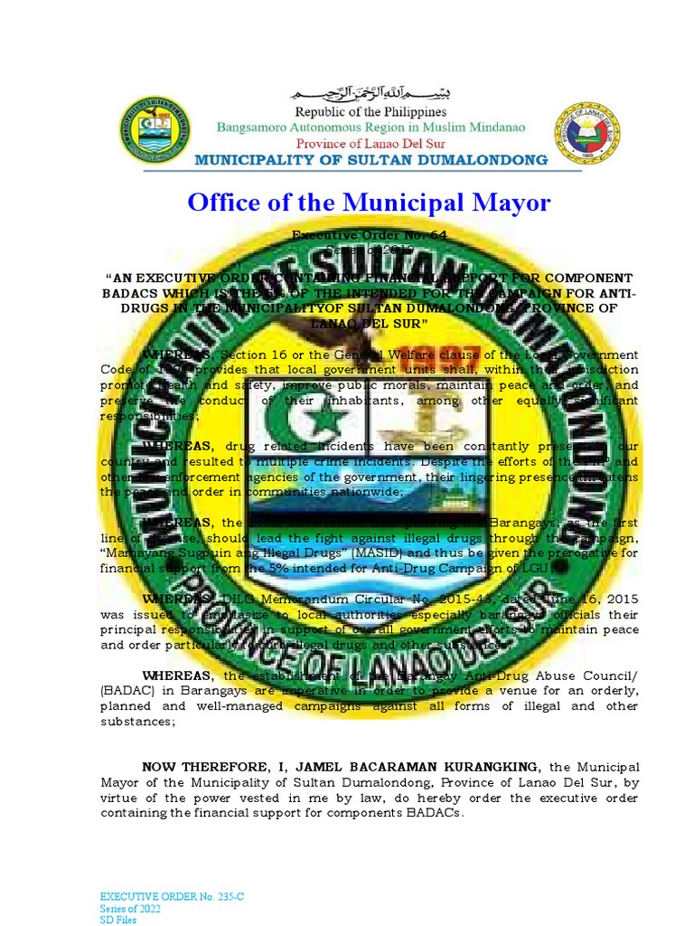 EO 64 Support For Component BADACS1 | PDF