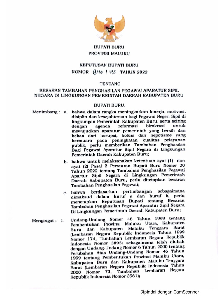 SK Penjabaran TTP 2022 | PDF