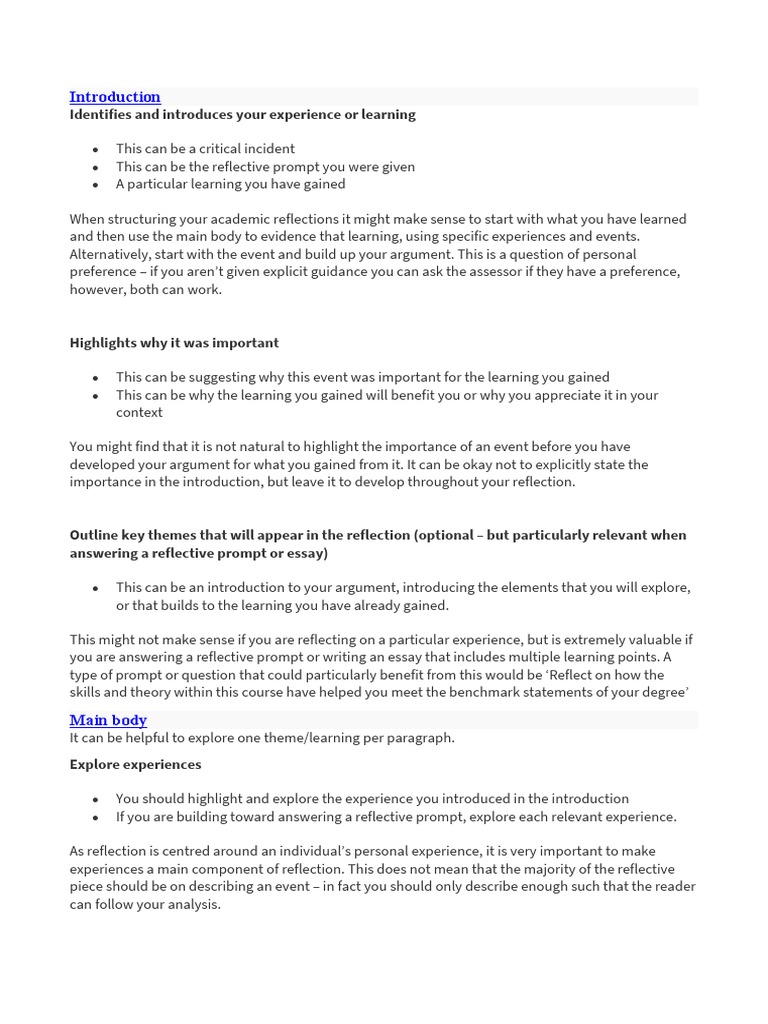 Academic Reflection | PDF