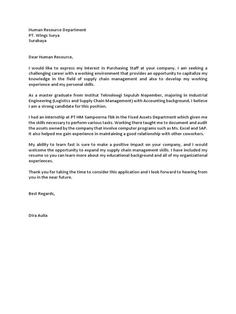 Application Letter (Body Email) PDF | PDF