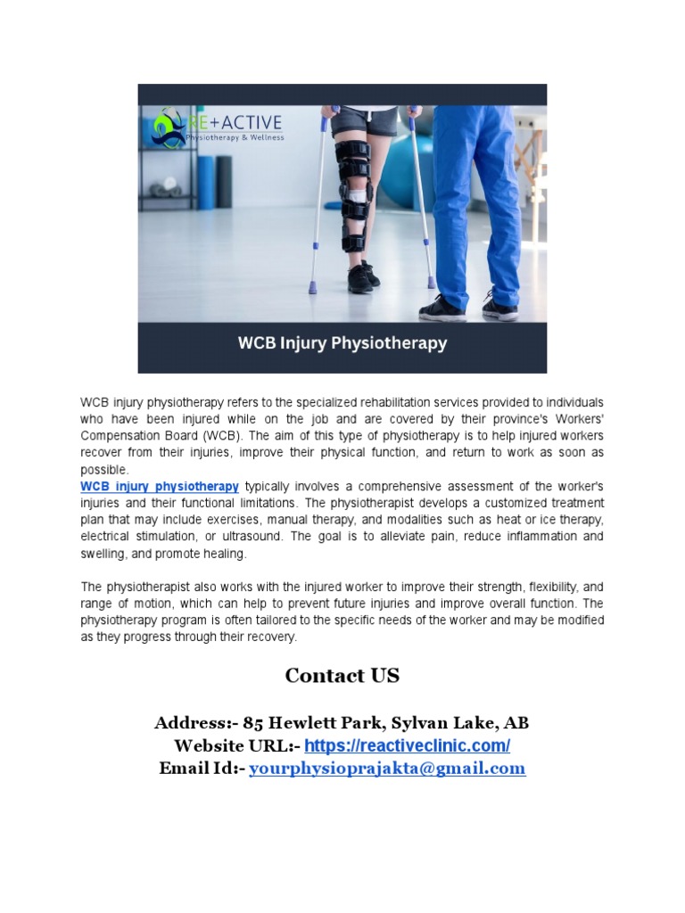 WCB Injury Physiotherapy PDF | PDF