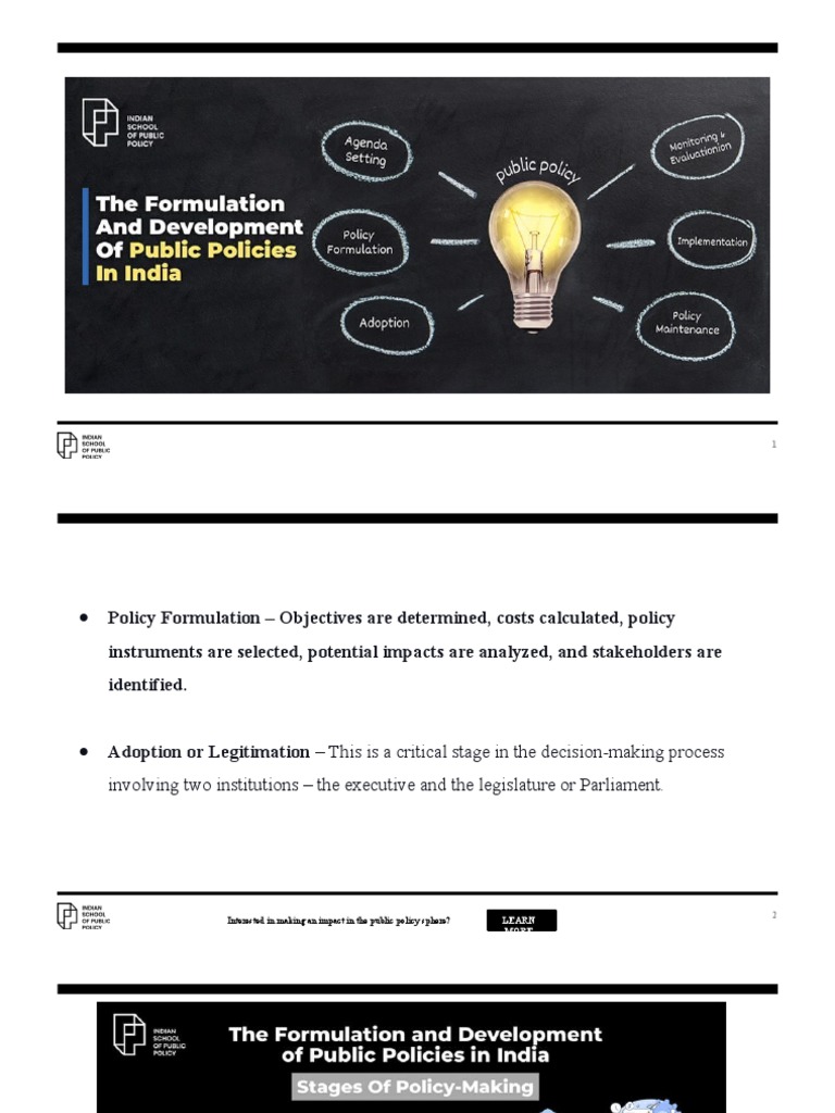 Public Policy Process in India | PDF