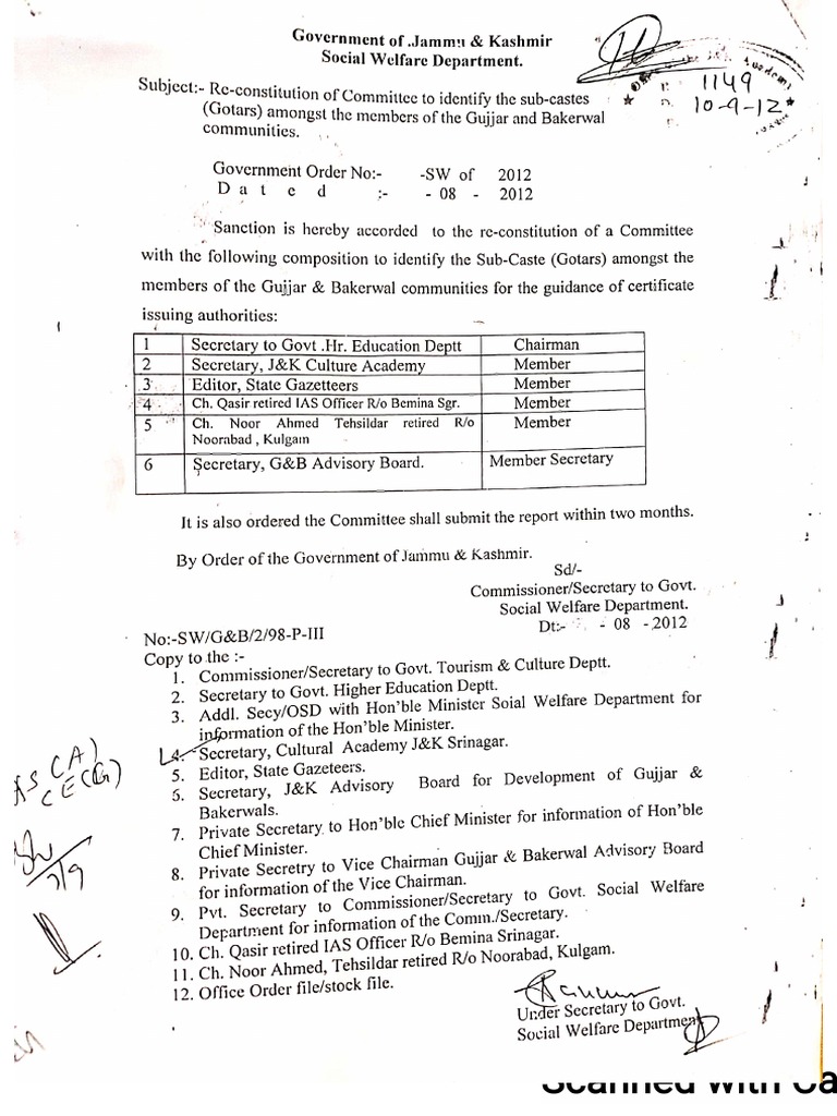 List of Gujjar Subcastes PDF | PDF