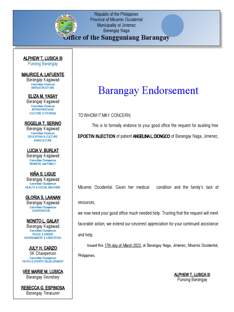 Endorsement Medical | PDF