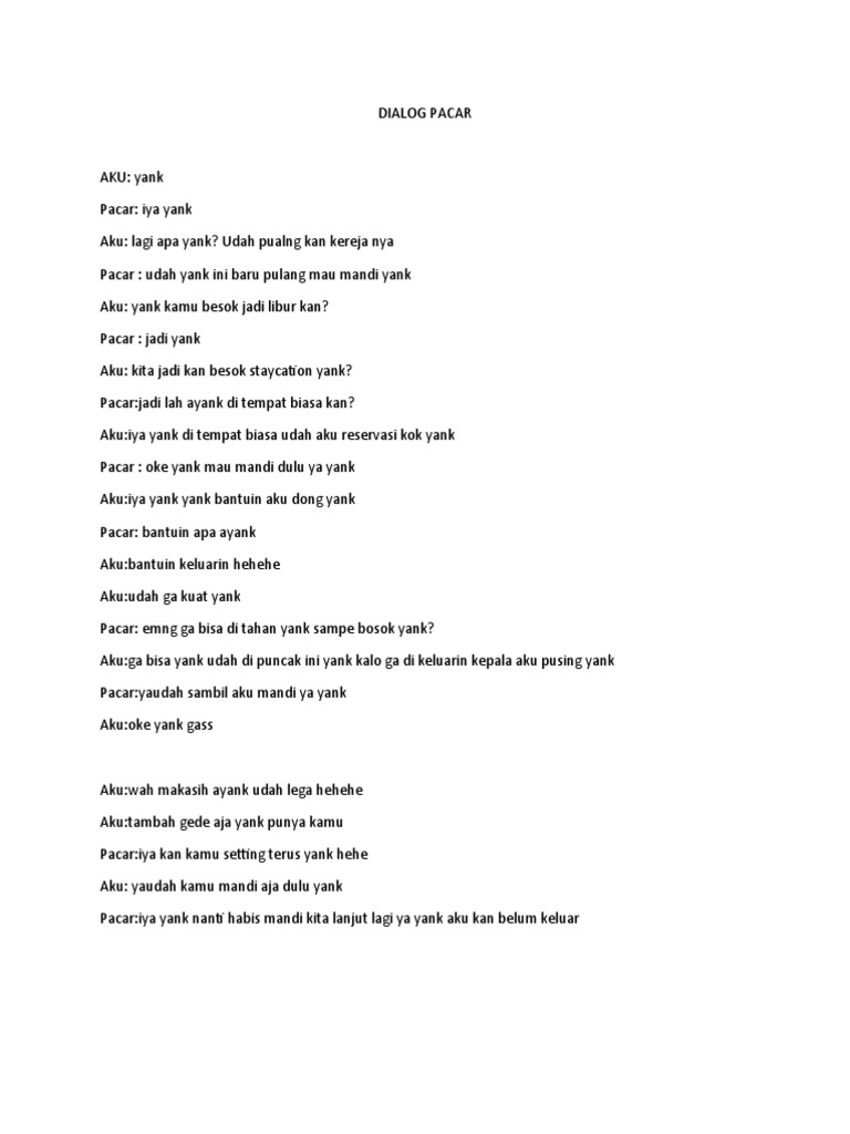 Dialog Pacar | PDF