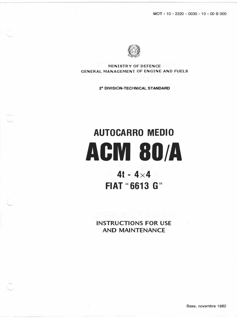 ACM 80/A Vehicle Manual and Specs | PDF