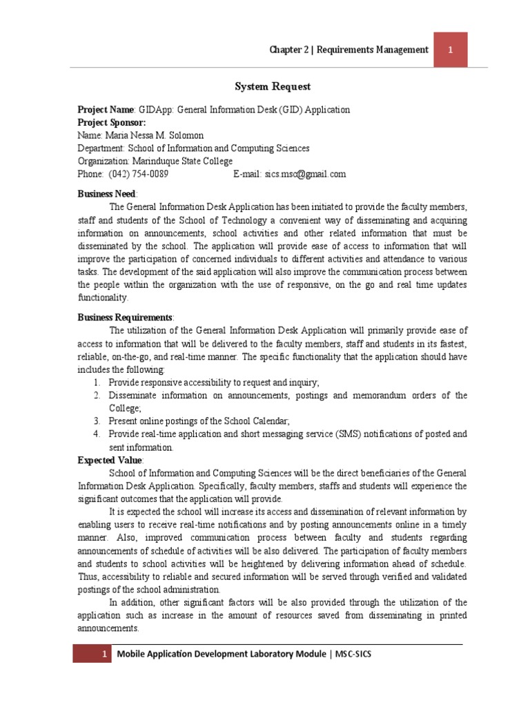 Sample Systems Request | PDF Sample Systems Request | PDF